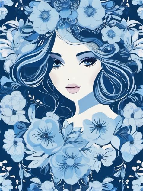 Girly Blue Wallpaper Feminine Style In Blue Shades