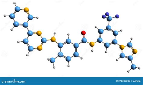 Imatinib Cancer Drug Molecule Tyrosine Kinase Inhibitor Skeletal