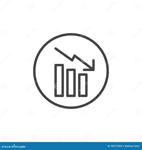 Decrease Graph Line Icon Stock Vector Illustration Of Graphics 105215454