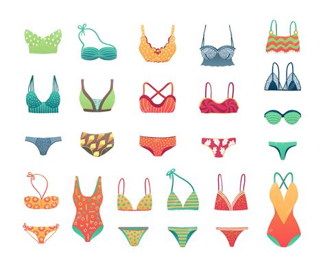 Premium Vector Summer Beach Bikini And Swimwear Set Girls And Womans