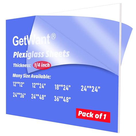 Getwant 14 Clear Acrylic Sheet 6mm Thick 18x24 Plexiglass