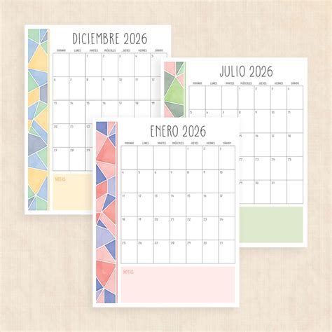 Calendario 2026 Para Imprimir · Plantillas Pdf