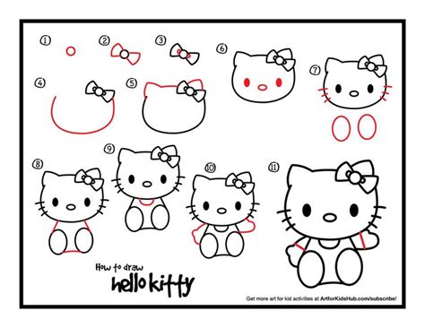 Jak Nakreslit Hello Kitty Návody Na Kreslení Umění Pro Děti