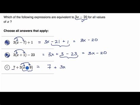 Equivalent Expressions Examples