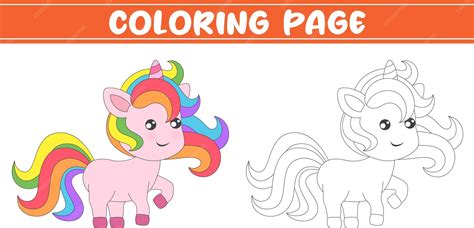 Premium Vector Coloring Chibi Unicorn