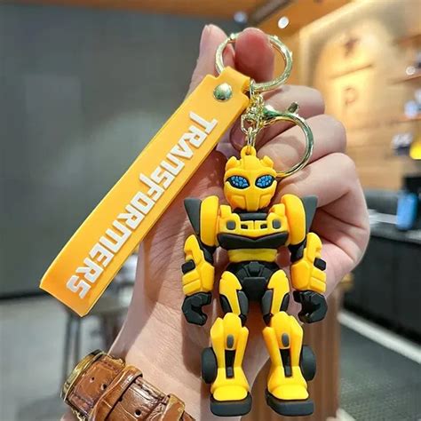 Cartoon Movie Transformer Key Chain Bumblebee Robot Key Chains Silicone