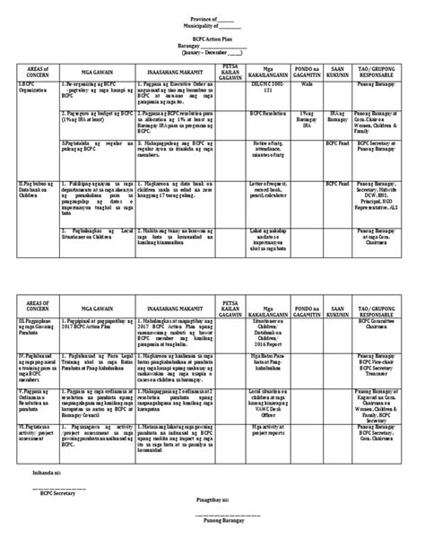 Bcpc Action Plan Pdf