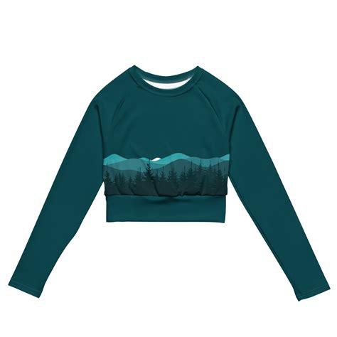 Forest Green Long Sleeve Crop Top Wander Trails