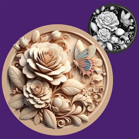 3d Roses 3d Relief Stl File Embossing Depth Height Map Resin