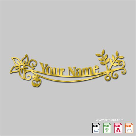 Name Plate Laser Cutting Flower Artelora
