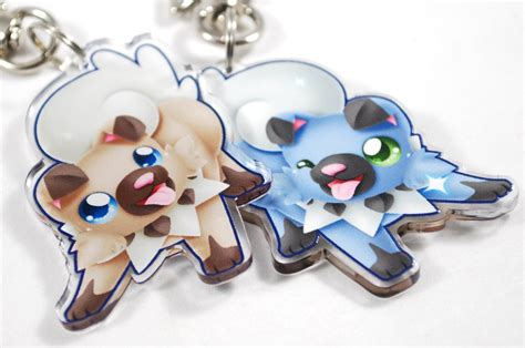 Rockruff Chibi Fanart Keychain Clinkorz