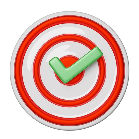 Red White Target With Check Mark Isolated 3d Illustration Or 3d Render