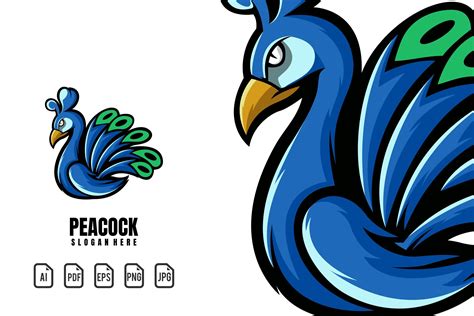 Peacock Mascot Logo Graphic By Maxsgraphic · Creative Fabrica