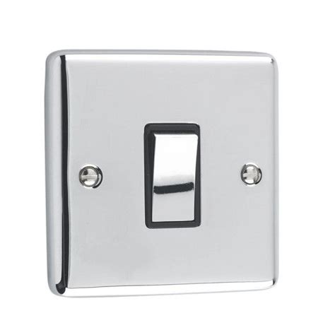 Polished Chrome 1 Gang Intermediate Light Switch W05pcb United