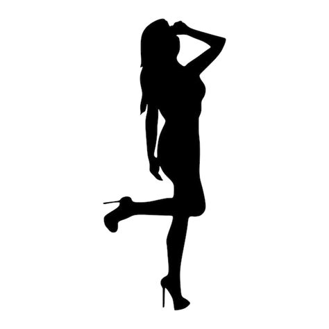 Silhueta De Modelo De Moda Sexy Woman Vetor Premium