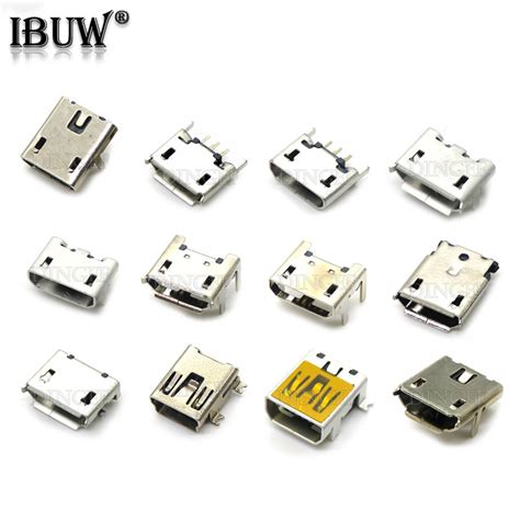 20pcs 5 Pin 10 Pin Smt Socket Connector Micro Usb Type B Female