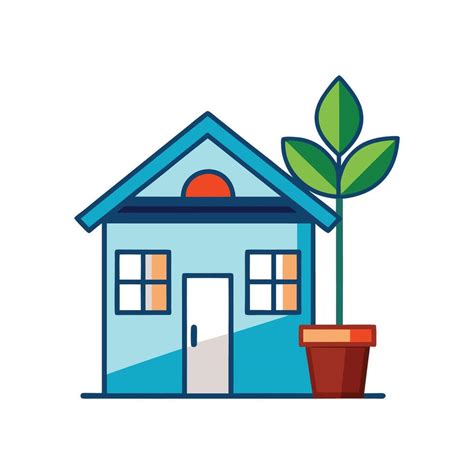 Attractive House With Vibrant Flower Pot Design 58120029 Vector Art At