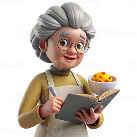 Elegant Abstract Grandmother Passing Down Recipe Isolated Genuine 58028339 Png