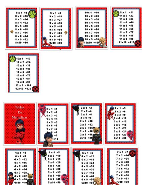 Tabla De Ladybug Pdf