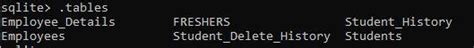 Sqlite Describe Table Geeksforgeeks