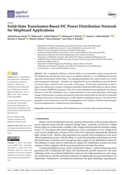 Pdf Solid State Transformer Based Dc Power Distribution Network For Shipboard Applications