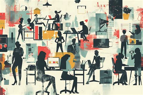 A Collaborative Team Poster Featuring Innovation Focused Office Objects