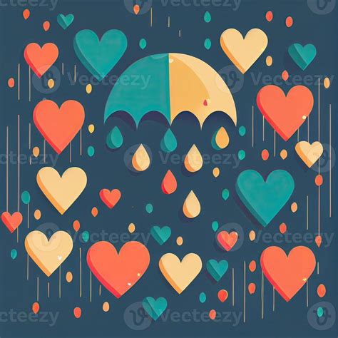 Rain Of Hearts Seamless Background Rain Hearts Pattern Background Air
