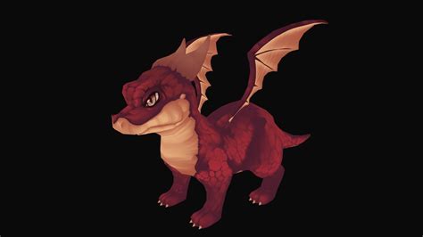 Chibi Dragon 3d Model By Christinedesigns [0be2cd1] Sketchfab