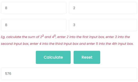 Adding Exponents Calculator Mathbz
