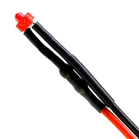 Diffused 18mm Miniature Wired Led Red 12 Volt 20cm Wires Railwayscenics