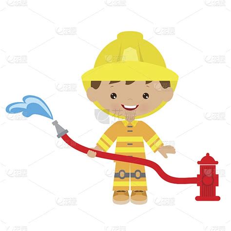 消防员矢量图素材 花瓣网