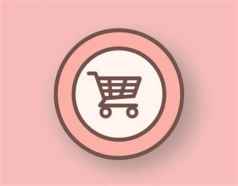 Minimalistic Shopping Cart Logo Icon On A Pink Background Premium Ai