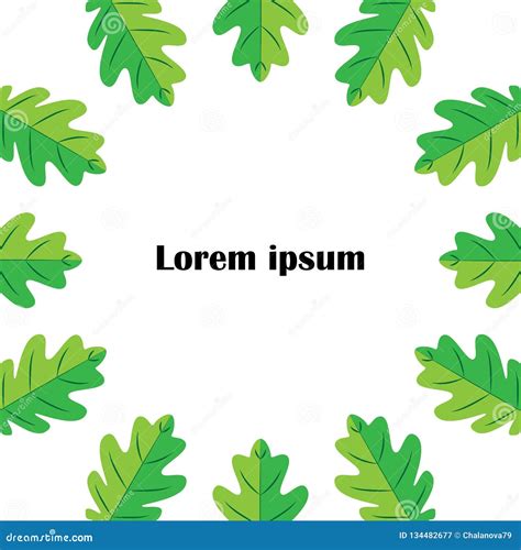 Flat Icon Of Oak Leaf On White Background Round Circle Design Vector Illustration Stock