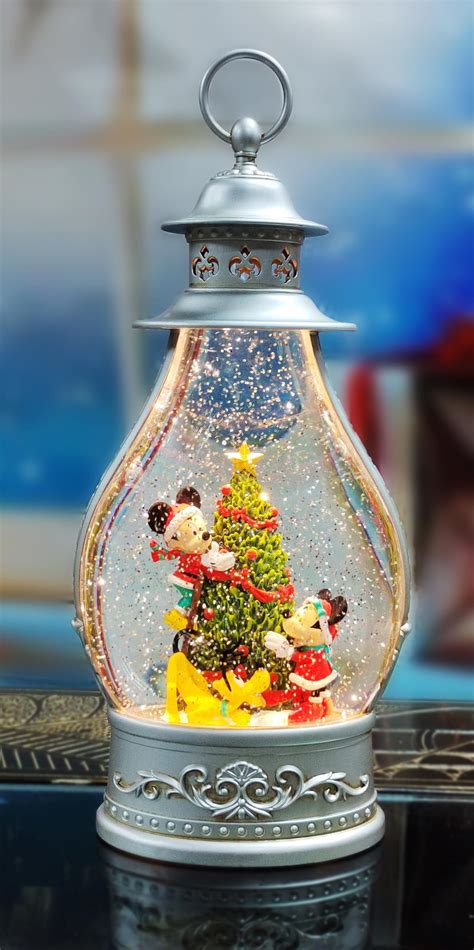 14 H Holiday Disney Water Spinning Led Lantern Lamp Post