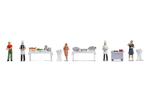 Noch 16276 Themed Figures Set ‘buffet‘ Ho Scale Aurora Trains