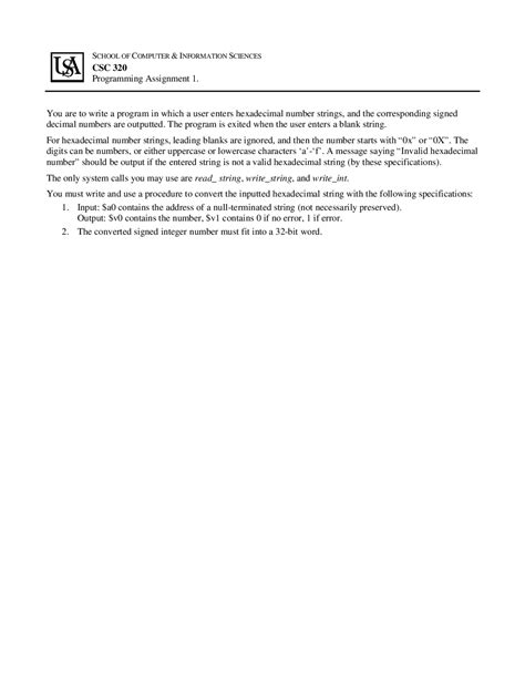 programming assignment 1 computer organization architecture csc 320