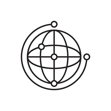 Network Global Icon Vector Artificial Intelligence On White Background Vector Art