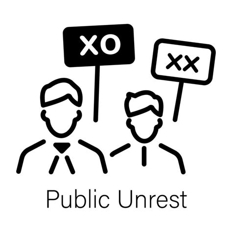 A Line Style Icon Of Public Unrest 47402661 Vector Art At Vecteezy