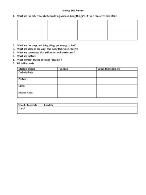 Biology Eoc Review A Comprehensive Guide To Key Concepts And Processes