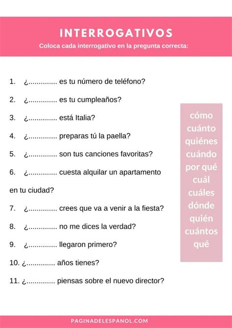 Interrogativos Recursos De Enseñanza De Español Español De Escuela