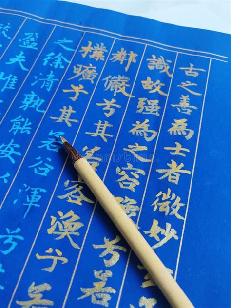 Chinese Calligraphy Character Golden Ink Tao Te Ching Typography Ink
