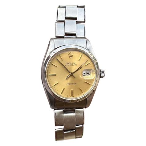 Rolex Oysterdate Precision 6694 Champagne Dial Stainless Steel Watch At