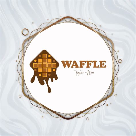 Waffle Logo Design Editable Cake Logo Waffle Shop Logo Etsy