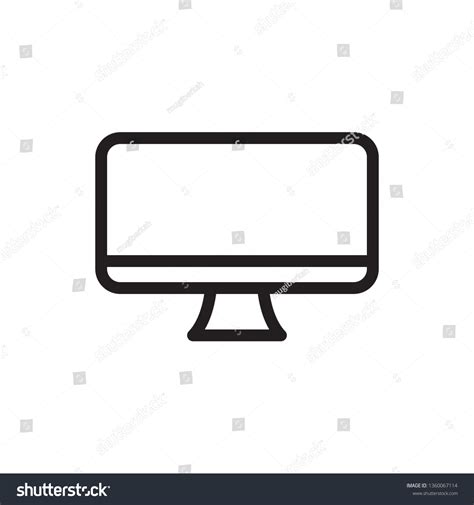 Computer Monitor Icon Outline Style Stock Vector Royalty Free