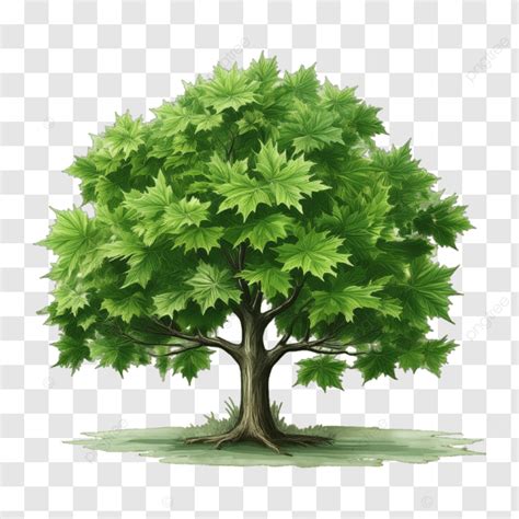 Realistic Green Maple Tree On White Background Green Maple Tree Maple Tree Maple Png