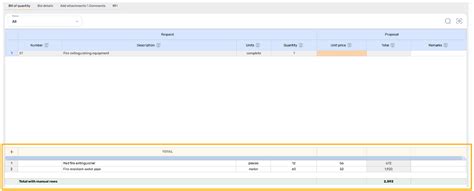Adding Manual Rows To A Bid Or Proposal