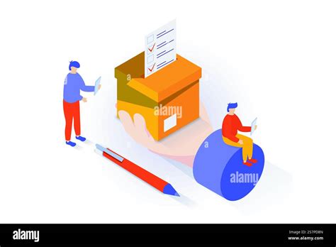 Election And Voting Concept In 3d Isometric Design People Choosing
