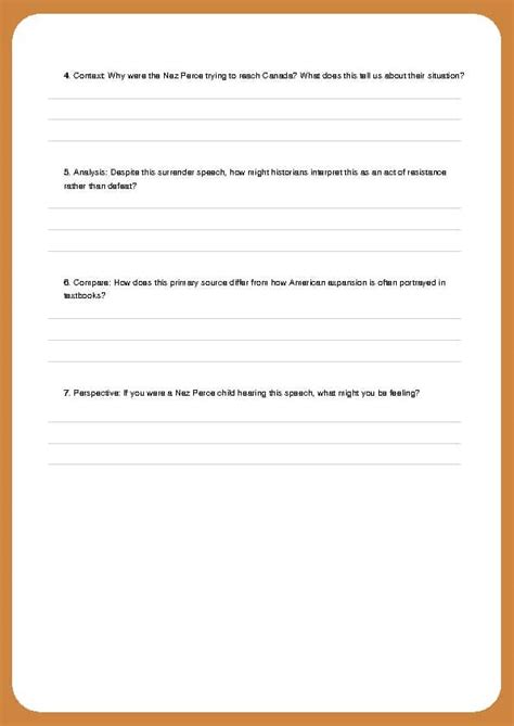 Native American History Primary Source Analysis Worksheets Us History
