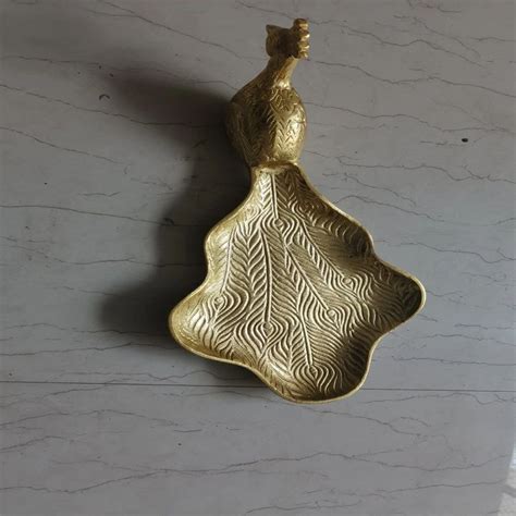 Metal Peacock Design Handle Ting Tray 8 Inch At ₹ 500piece In Moradabad