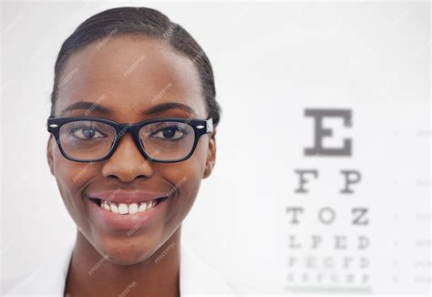 Premium Photo Vision Test And Portrait Of Woman In Consultation For Optometry Eye Exam And